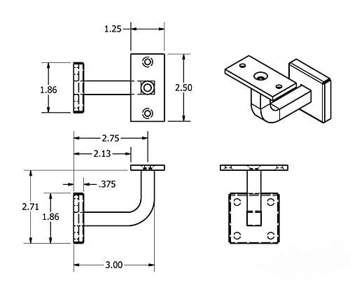 Stainless Steel Handrail Bracket - VR453 - StairSupplies™
