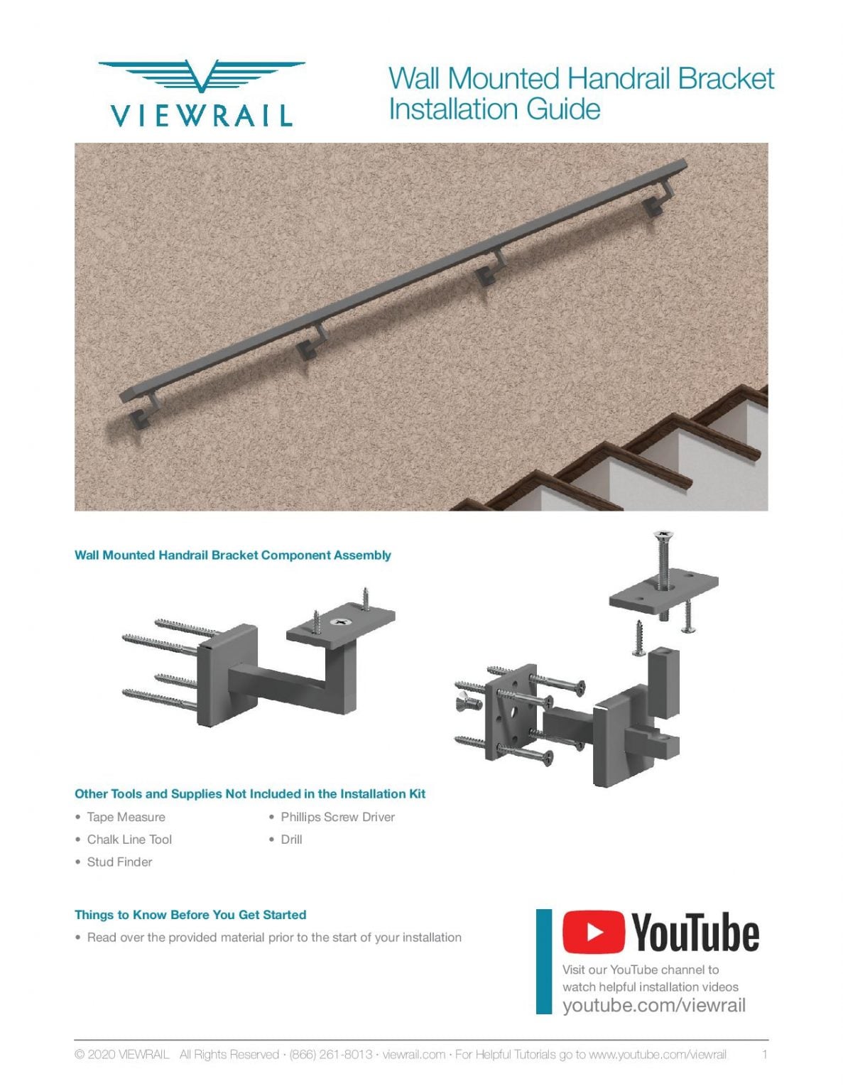Stainless Steel Wall-Mounted Handrail Bracket - StairSupplies™