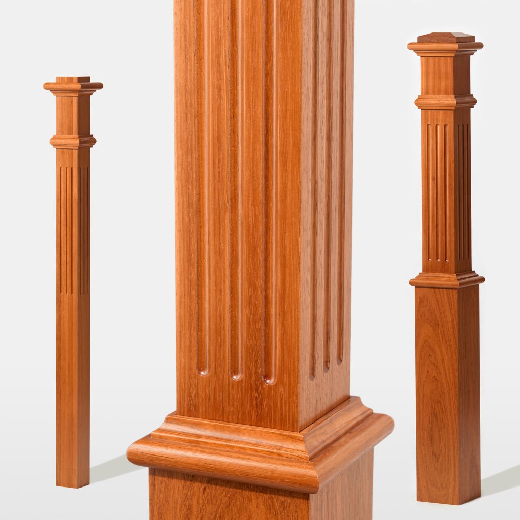Colonial Elegance Series Box Newel Posts - Milled Box Newels