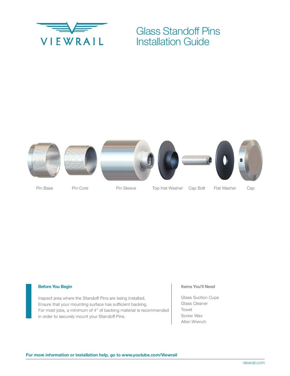 2" Round Standoff Pin - StairSupplies™