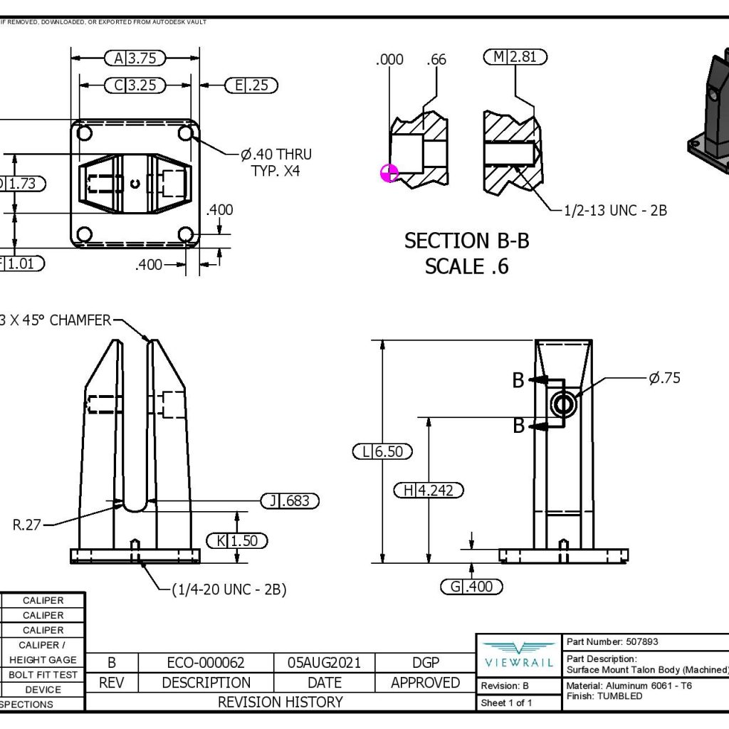 Surface Mount Talon Spigot - StairSupplies™