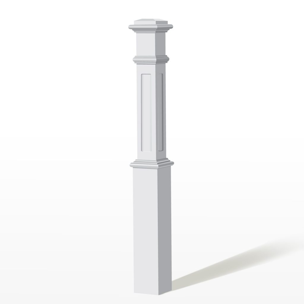 4991 White Paint Recessed Panel Box Newel - StairSupplies™