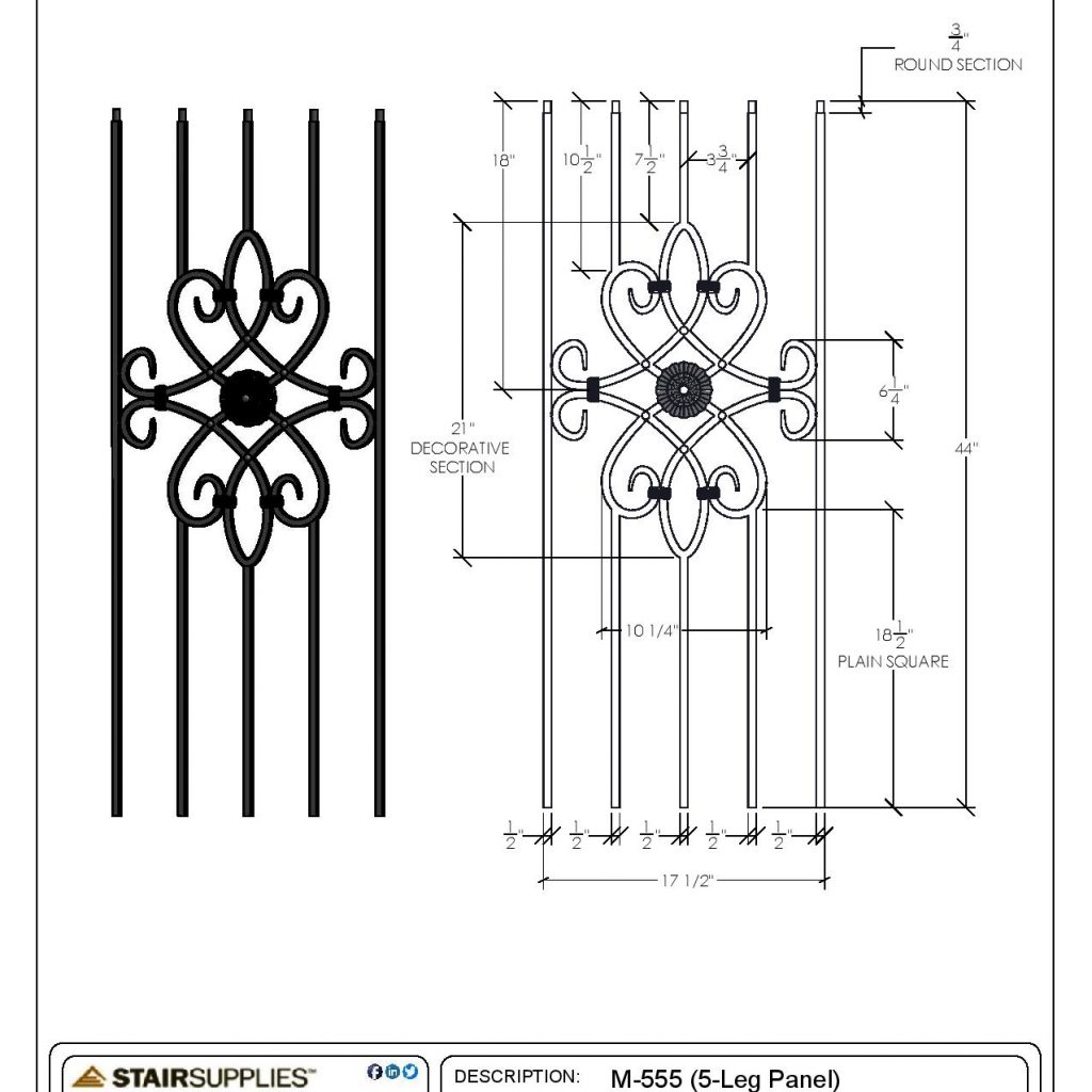 2492 5-Leg Panel - StairSupplies™