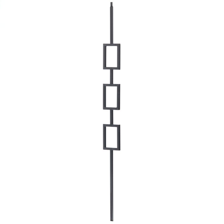 2672 Triple Rectangle Iron Baluster - StairSupplies™