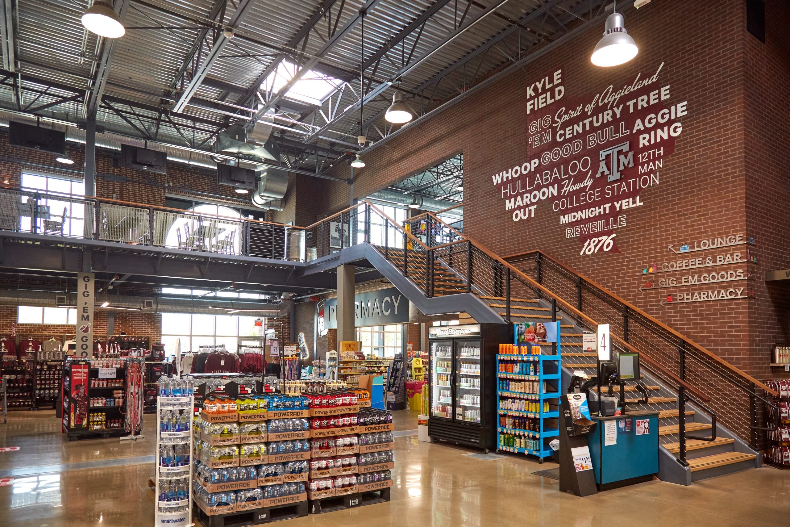 Commercial Cable Railing in a Texas Grocery Store - StairSupplies™