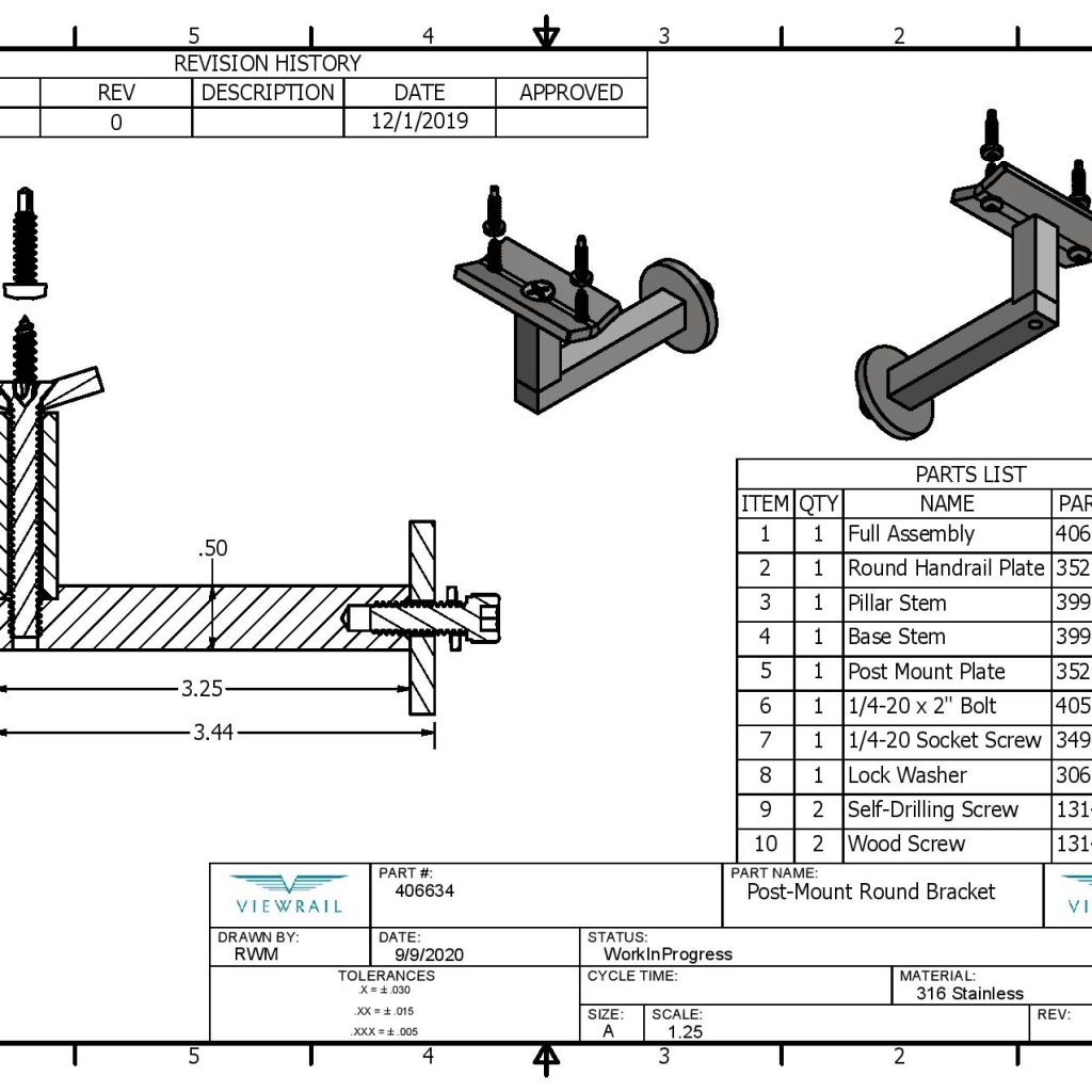 Stainless Steel Post Mount Handrail Bracket - StairSupplies™