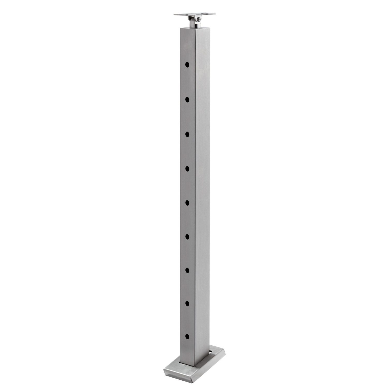 Angle Foot Universal Top Square 2" Cable Railing Post - StairSupplies™