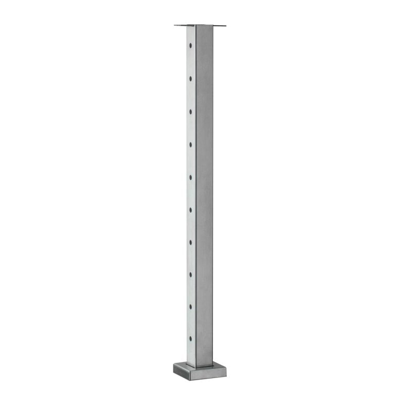 Surface Mount Flat Top Square 2" Rod Railing Posts - StairSupplies™
